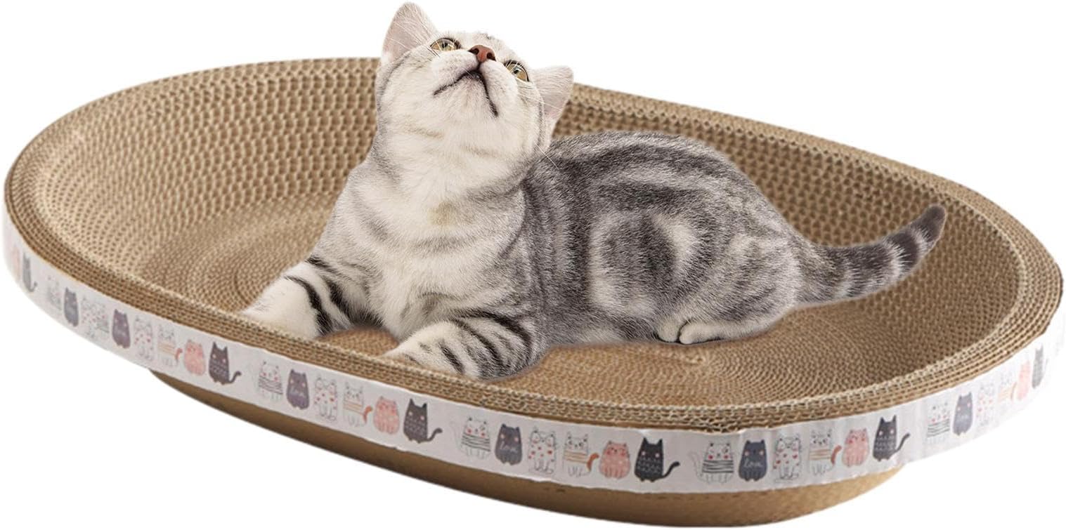 Oval Cat Scratcher Cardboard Bowl Nest | Cat Scratching Board | Cat ...