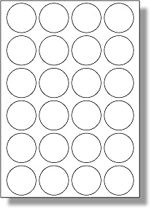 Label Planet® 24 Per Page/Sheet, 5 Sheets (120 Round Sticky Labels ...