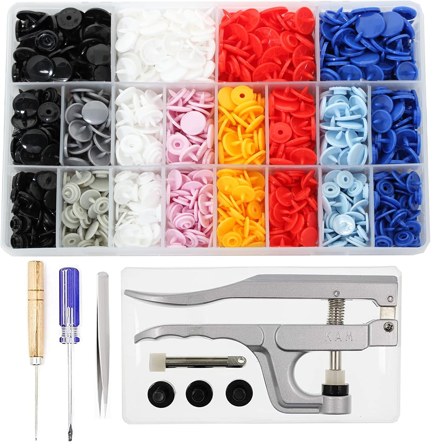 Amazon.com: 372 Sets KAM Snaps and Snap Pliers Set, BetterJonny T3 T5 ...