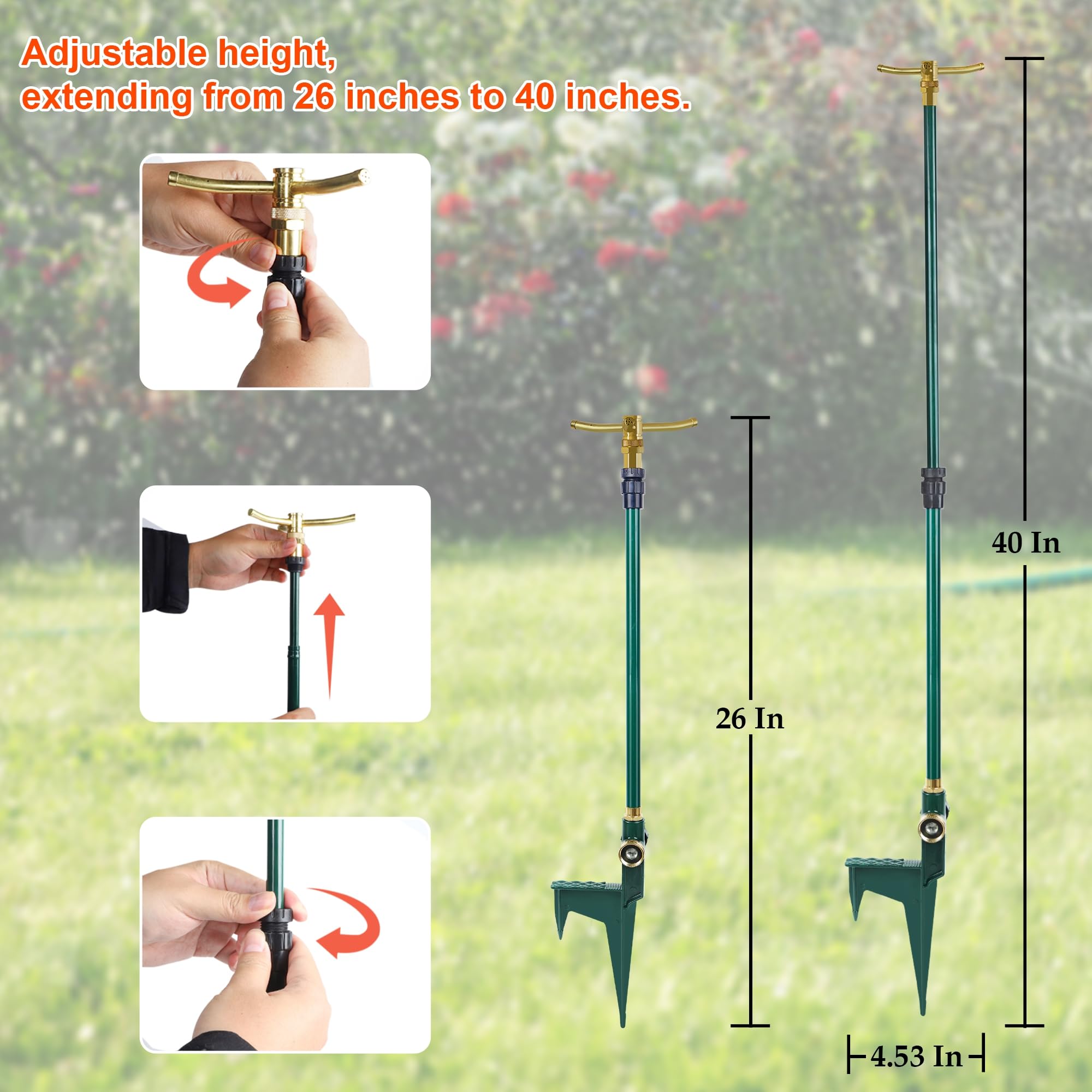 Snapklik.com : 3-Arm Garden Sprinkler, High-Rise Lawn Sprinkler, 360 ...