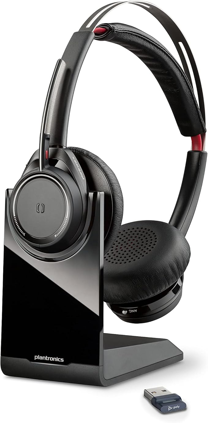 Poly Voyager Focus 2 UC schnurloses Headset mit Mikrofon, Active Noise ...