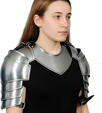 Fine Peak Pair Of Pauldrons With Gorget LARP Pauldrons Shoulders Female ...
