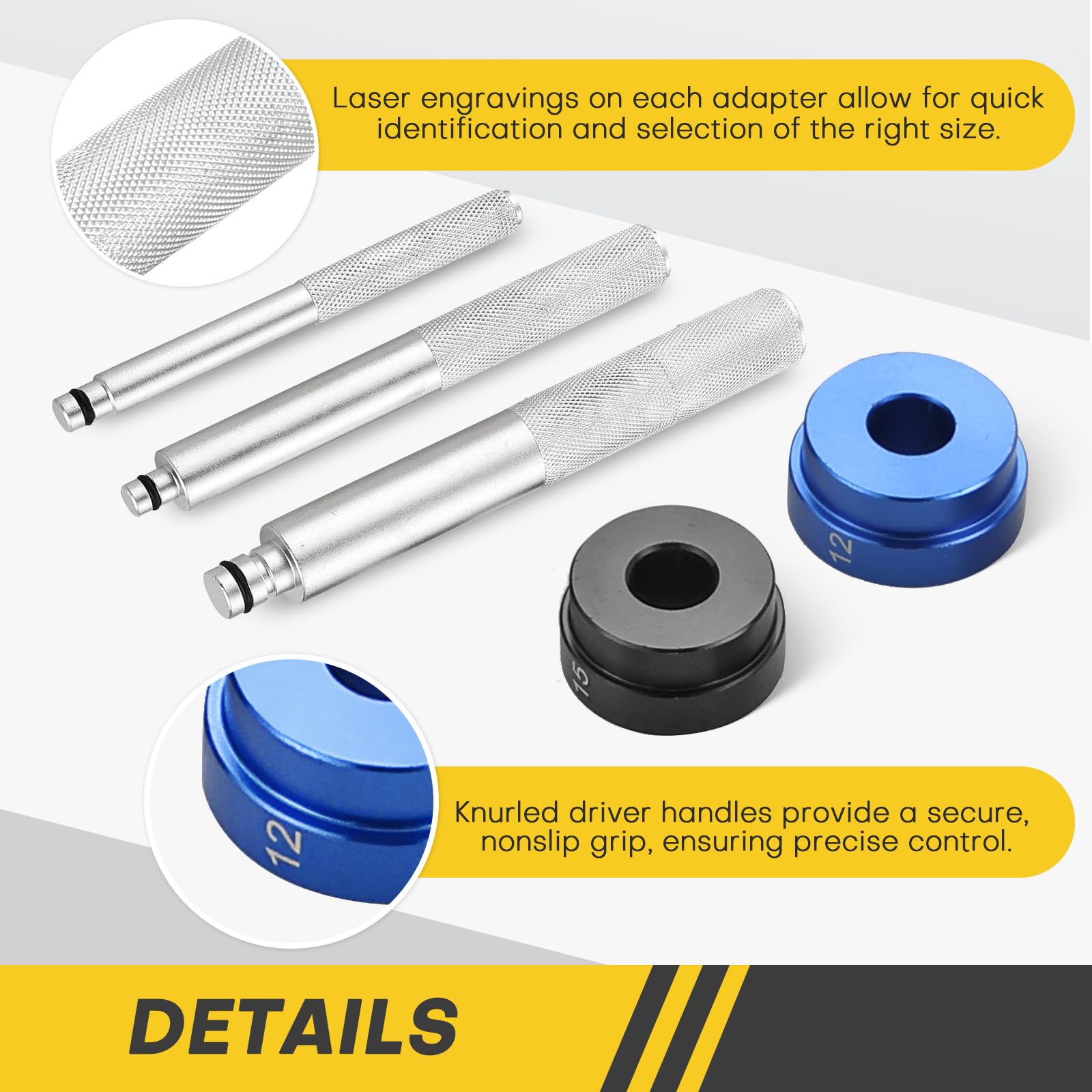 Bearing And Seal Driver Set 33PCS Bearing Press Kit, With 3 Knurled ...