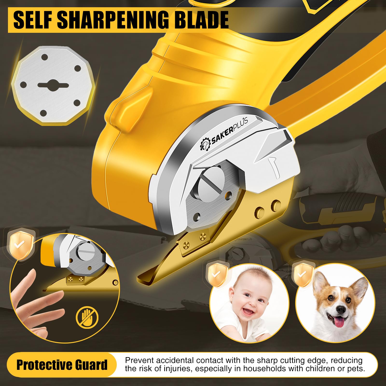 Snapklik.com : SakerPlus Cordless Electric Scissors,4V Rechargeable Cardboard Box Cutter Heavy ...