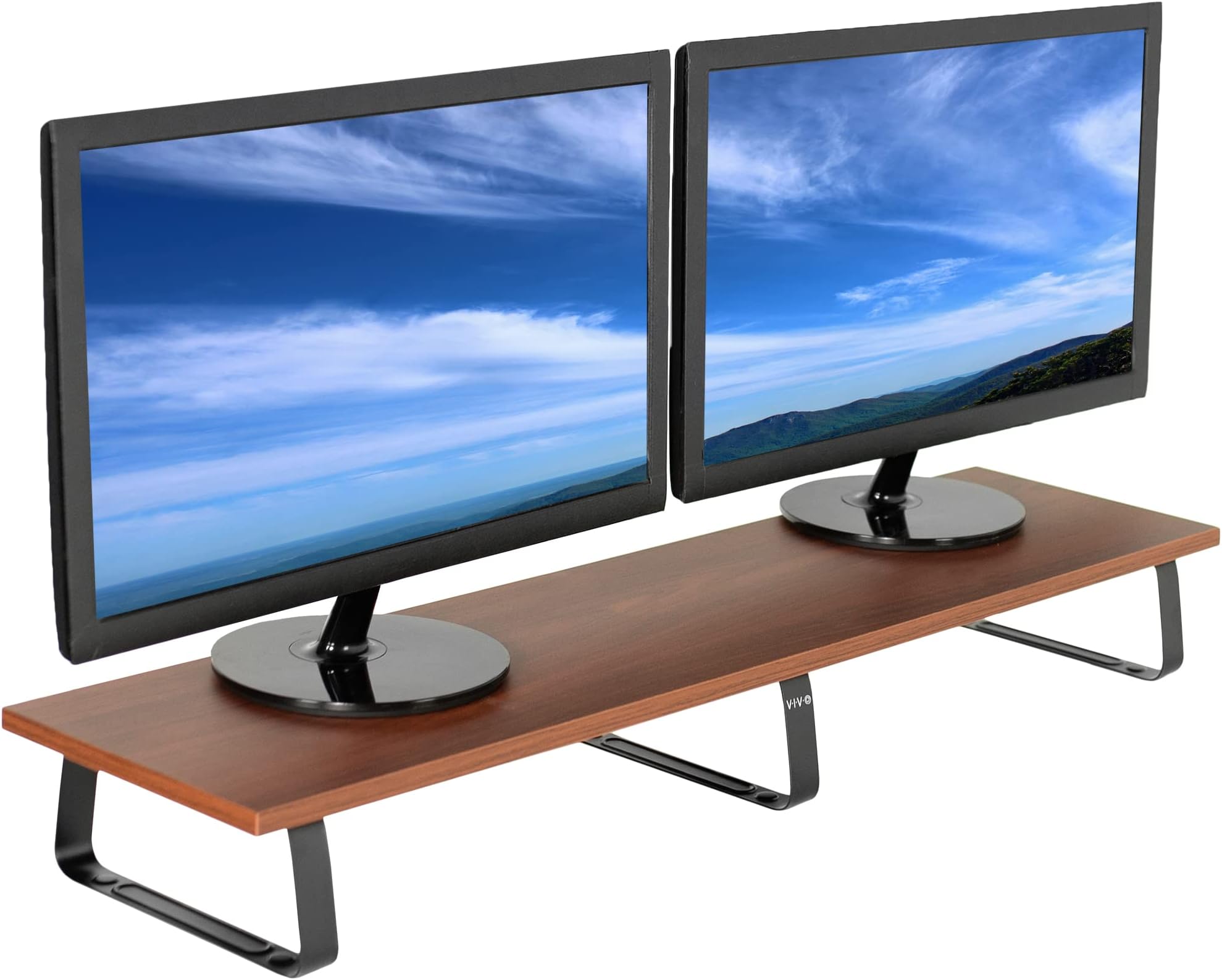 Amazon.com: VIVO 39 inch Extra Long Monitor Stand, Wood & Steel Desktop ...