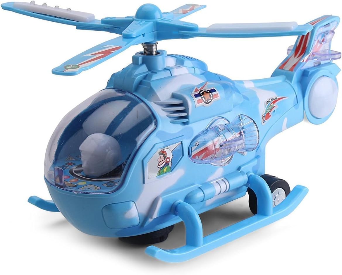VGRASSP Plastic Air Force Helicopter Toy - Bump and Go Action with ...