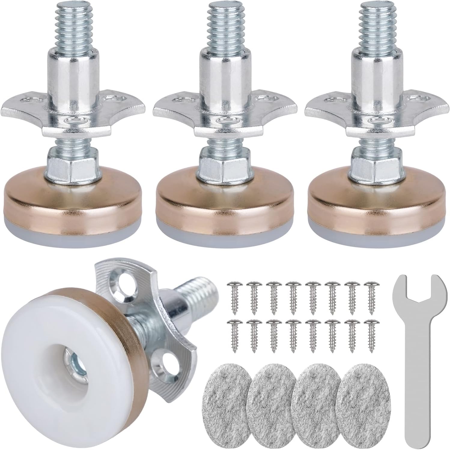 Amazon.com: Heavy Duty Furniture Levelers 3/8''-16 Thread w/ T-Nut Kit ...