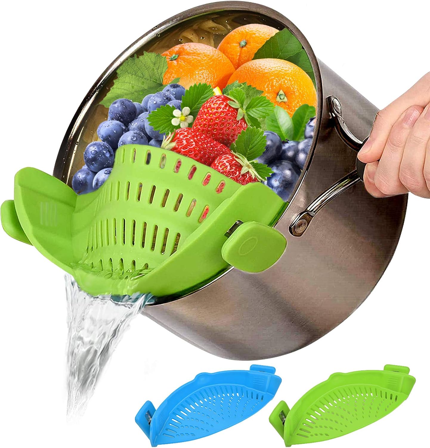 Amazon.com: Food Strainer Silicone, 2 Pack Clip-On Food Filter Strainer ...