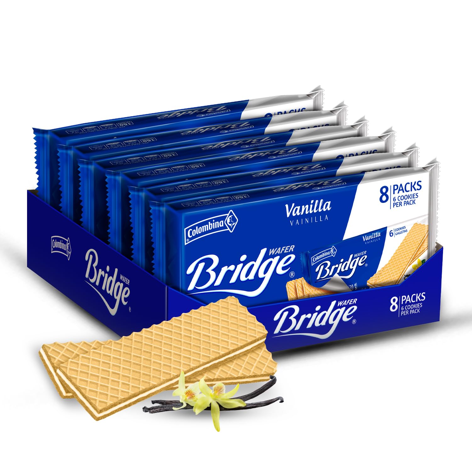 Buy Colombina Vanilla Wafer Bridge Packs - Delicious Vanilla Flavor ...