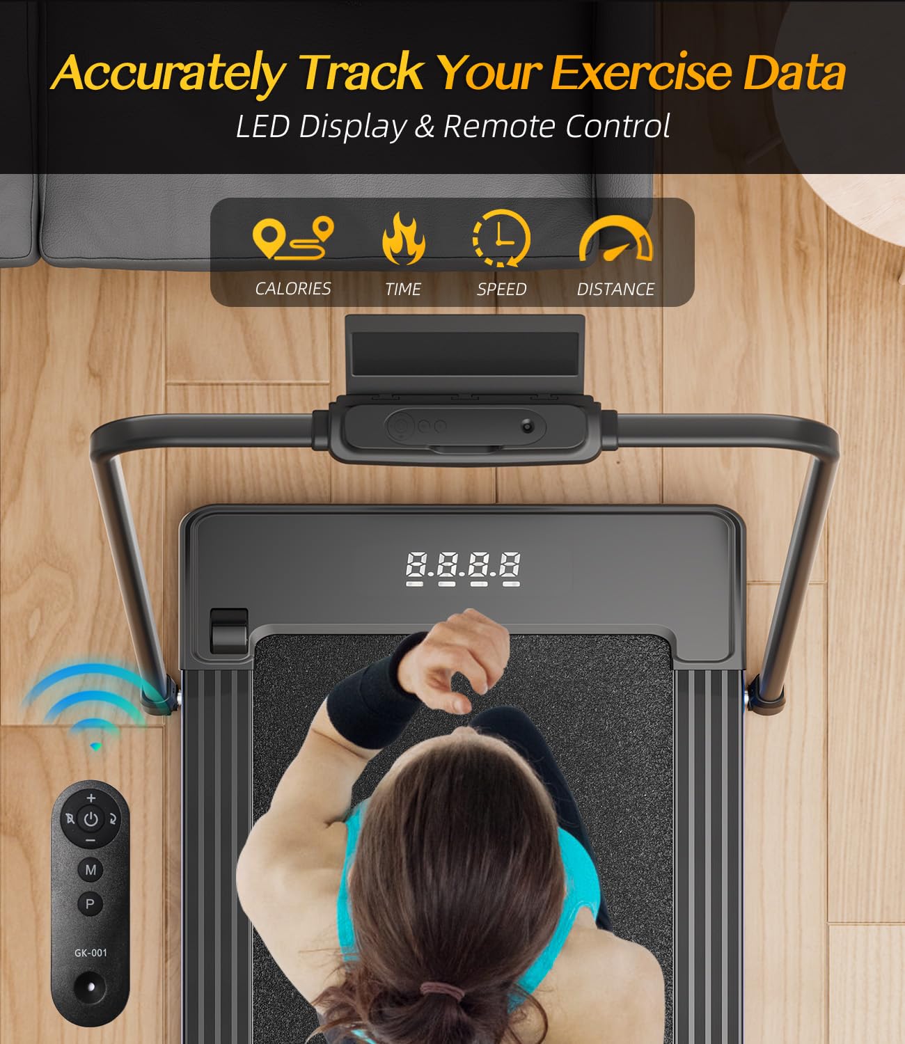 Snapklik.com : Bifanuo 2 In 1 Folding Treadmill, Smart Walking Running ...