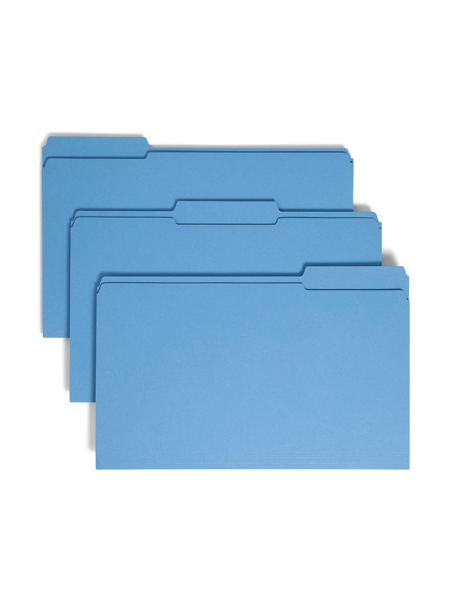 Smead 1/3-Cut File Folders, Heavy Duty Reinforced Tab, Legal Size, Blue ...