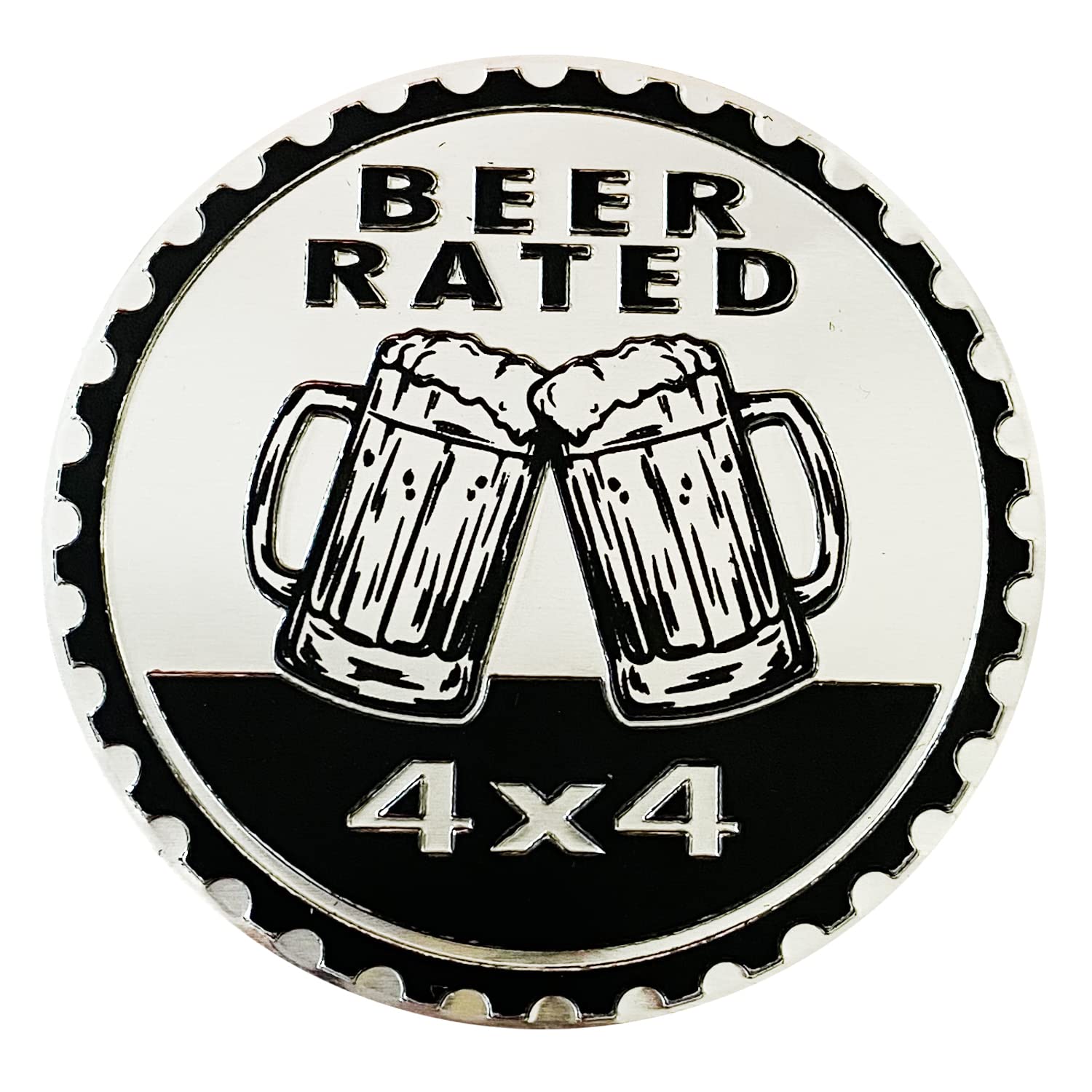 Snapklik.com : Beer Badge Rated Car Emblem, 4 X 4 Metal Automotive ...