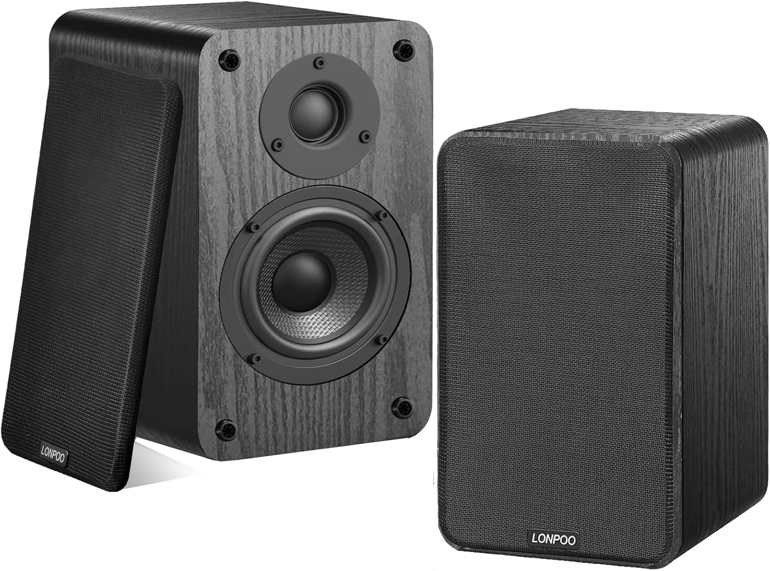 Amazon.com: LONPOO Powered Bookshelf Speaker, Active Near Field Monitor ...