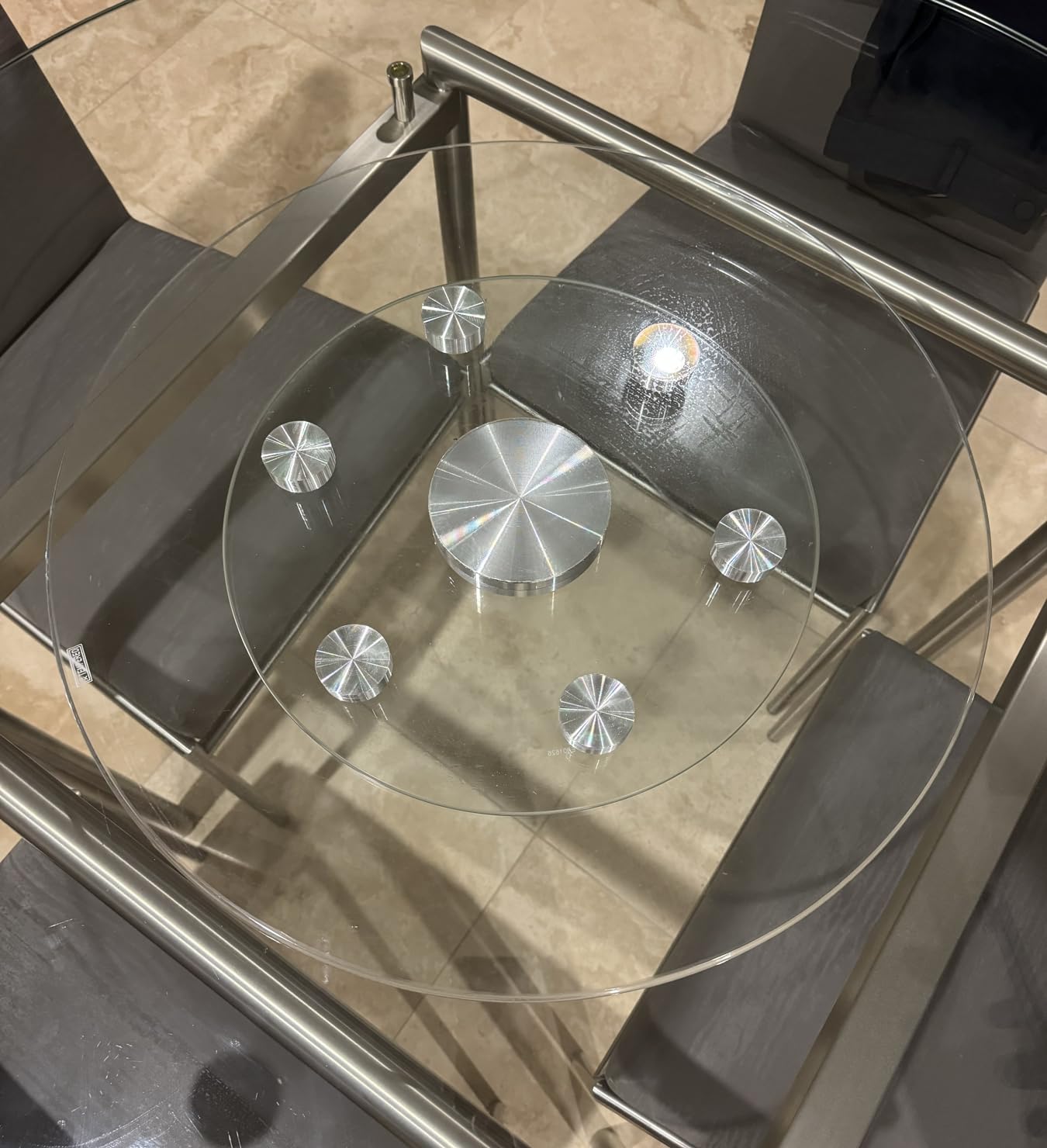 VERDDE 50cm-100cm Glass Lazy Susan for Dining Table Swivel Turntable 20 ...