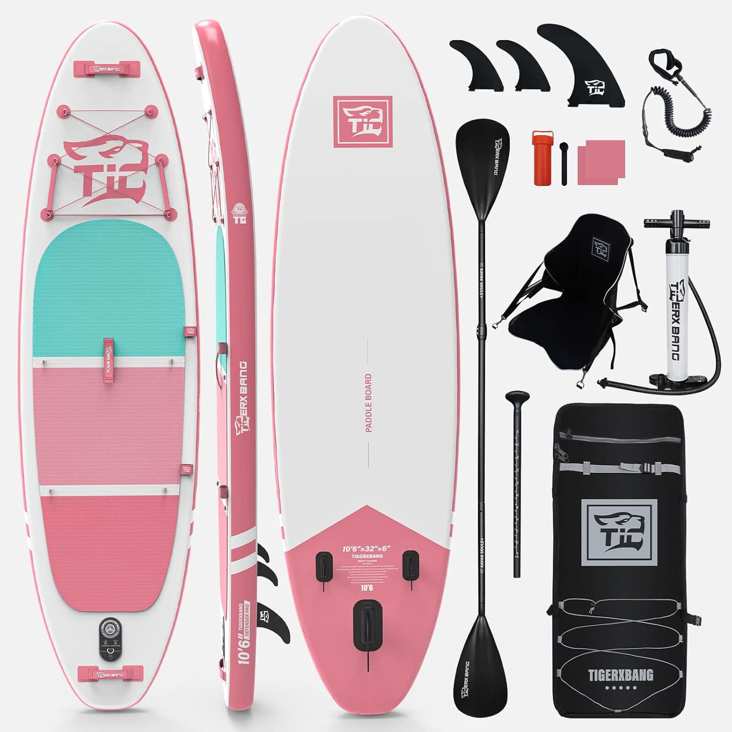 TIGERXBANG Stand Up Paddle Boards 10'6" x 32" x 6" with Premium SUP ...
