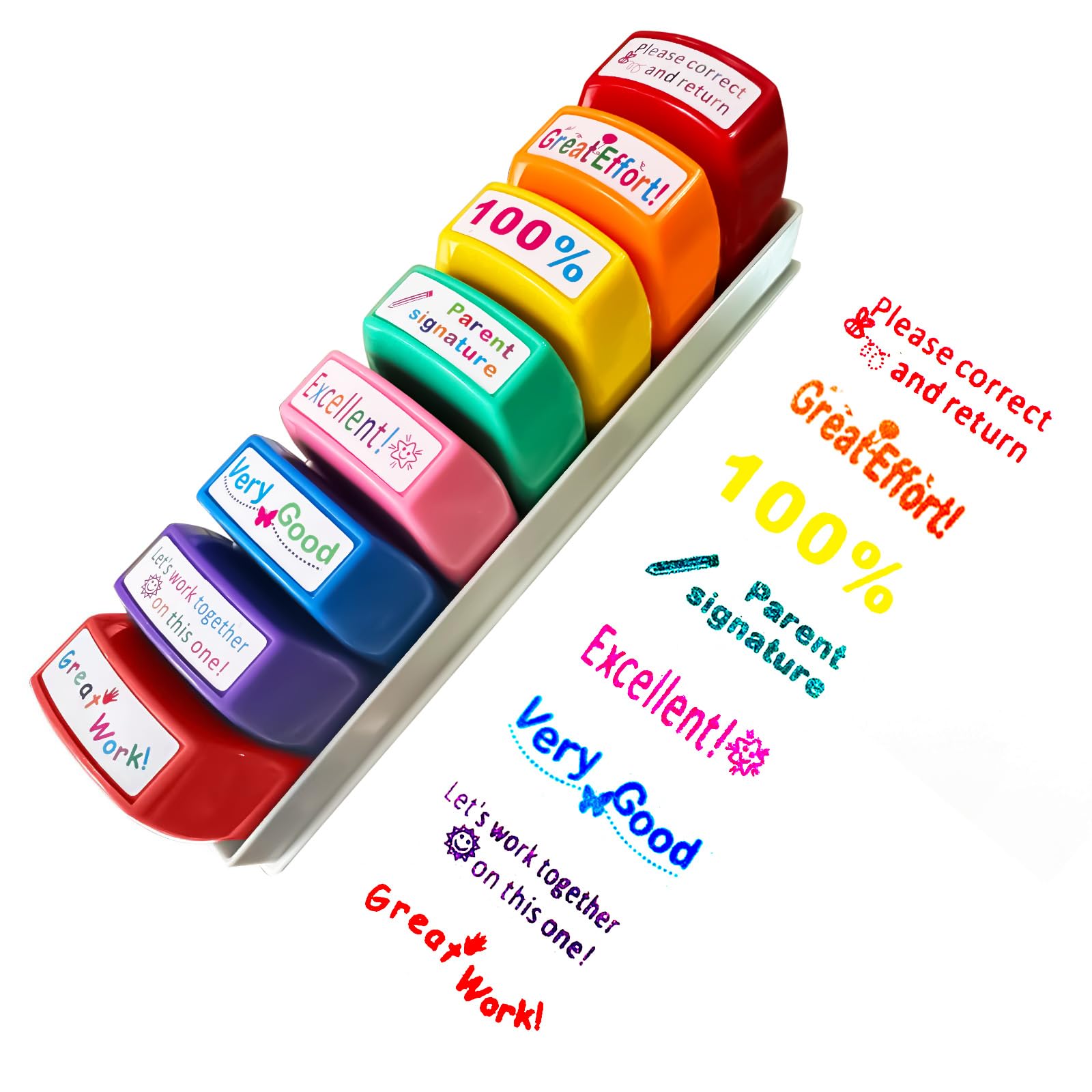 Amazon.com : Zeokiar Teacher Stamps for Classroom Grading Self-Inking ...
