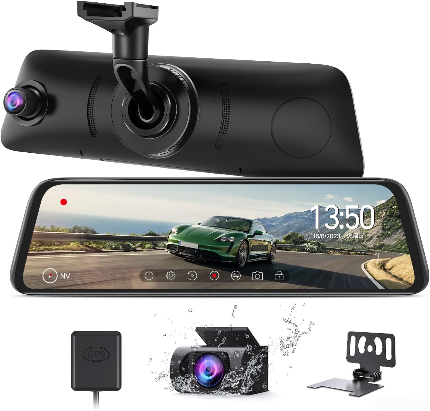 Amazon | MAXWIN(マックスウィン) ドライブレコーダー ミラー型 純正ミラー交換 拡大縮小 ズーム 分離式 前後 2カメラ 分離 ...