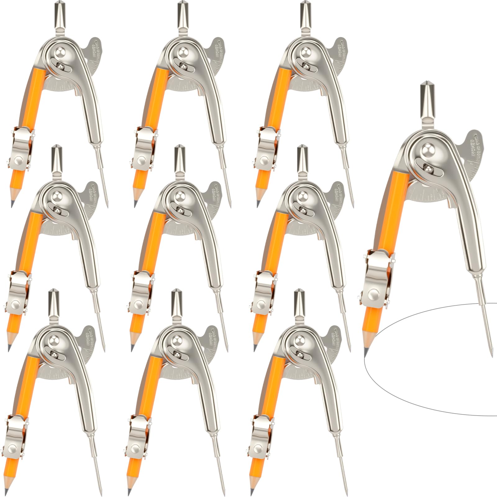Snapklik.com : 10 Pieces Compass For Geometry Metal Compass Tool Math ...