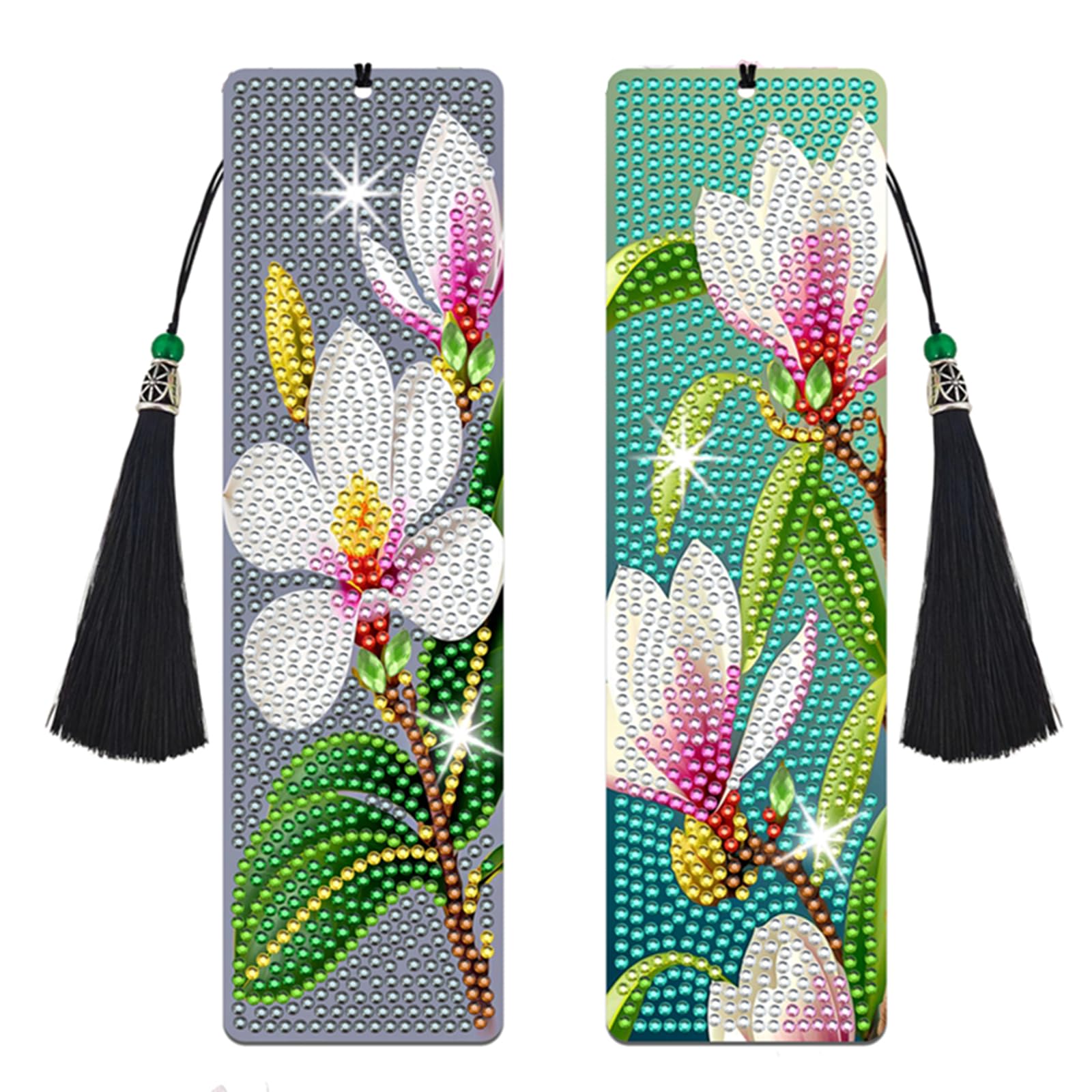 Amazon.com: Diamond Art Bookmark Kits, 2 Pieces Magnolia Crystal ...