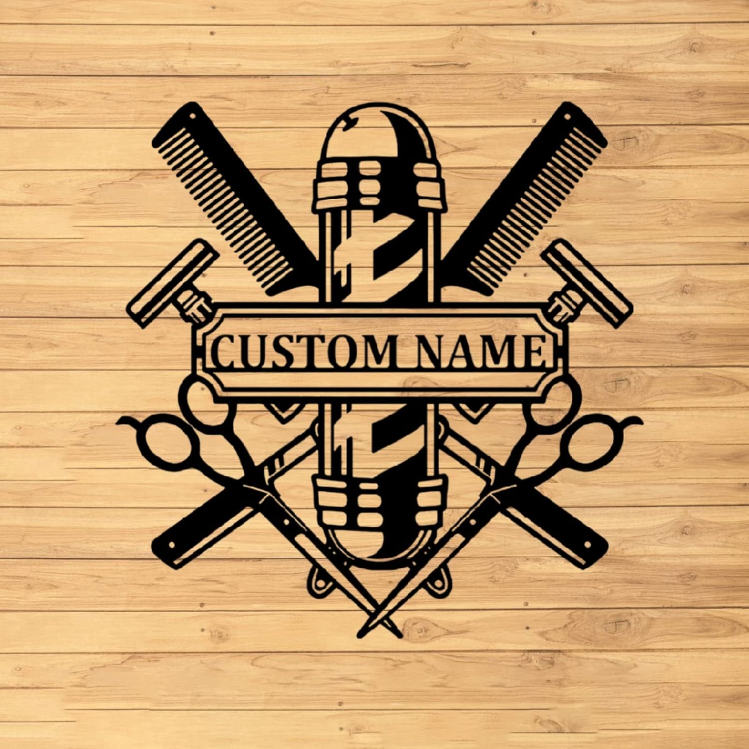 Amazon.com: VVEDESIGN Custom Barber Shop Metal Wall Sign - Personalized ...