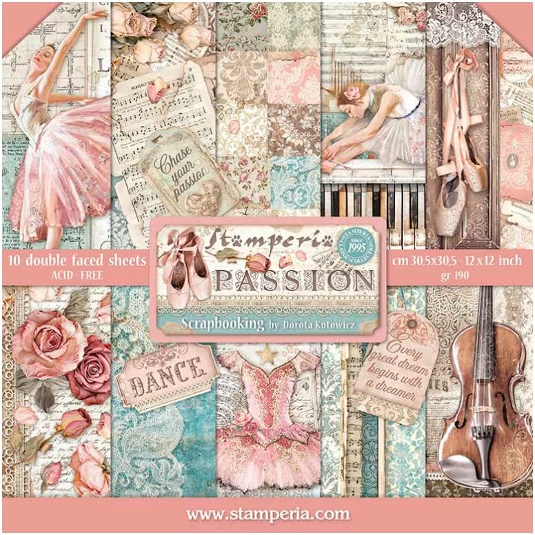 Amazon.com: Stamperia Intl Scrapbooking Paper, Multicolor 10 Pack
