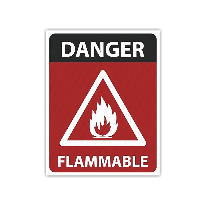 Anne Print Solutions® Danger Flammable Sticker Self Adhesive Vinyl Pack ...