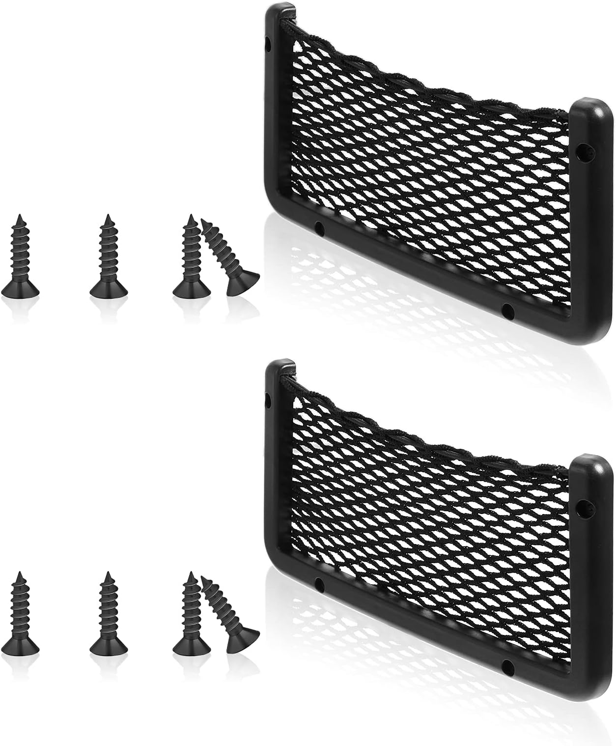 Amazon.com: DEDC 2 Pieces ABS Plastic Frame Car Storage Net Bag Phone ...