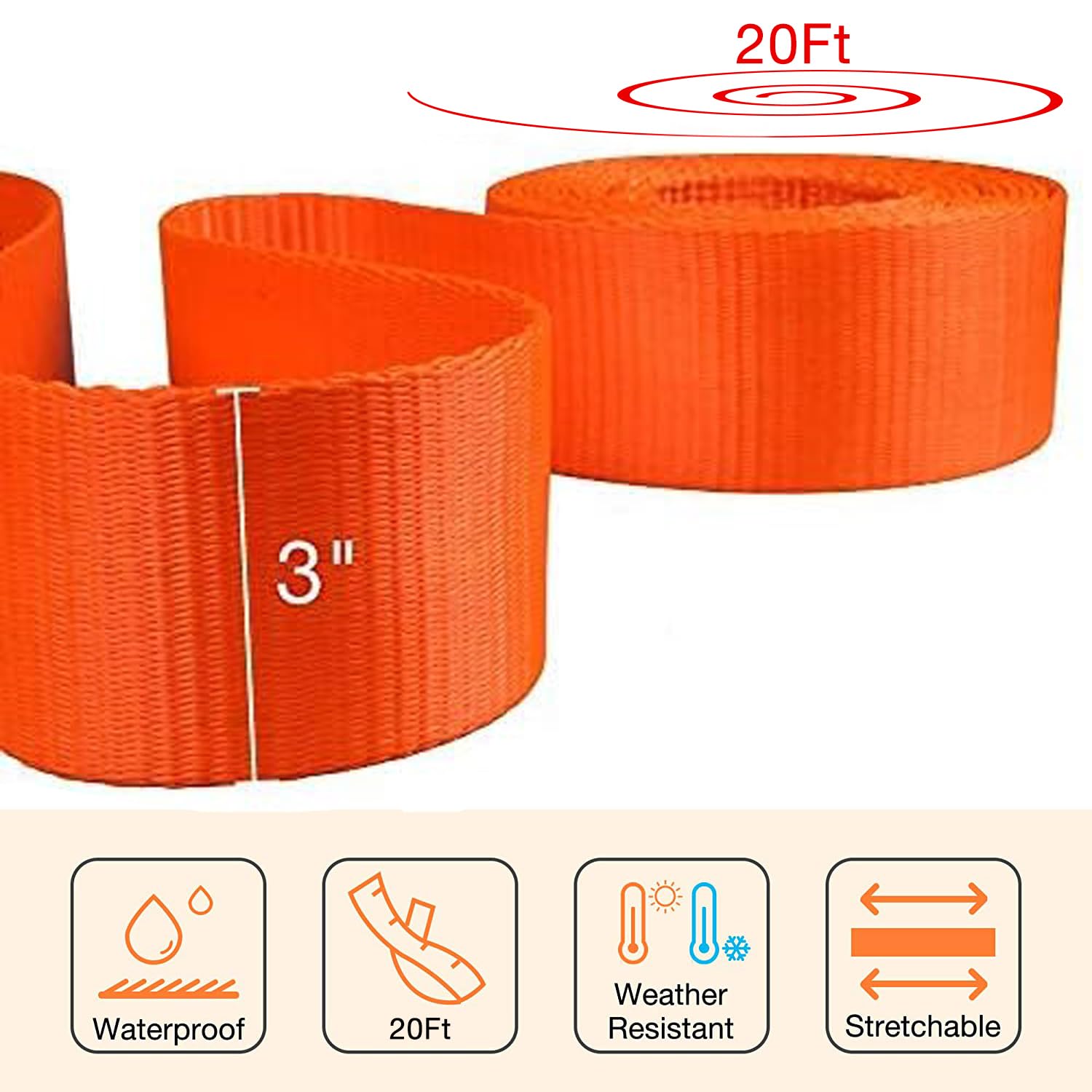Snapklik.com : Tow Strap Tree Saver Strap For Winching 3" X 20 30,000 ...