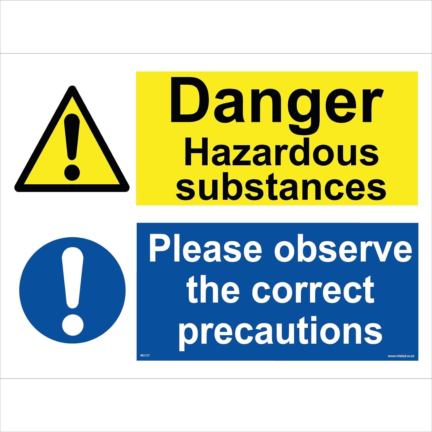 MU127 Multiple Sign DANGER HAZARDOUS SUBSTANCES PLEASE OBSERVE THE ...