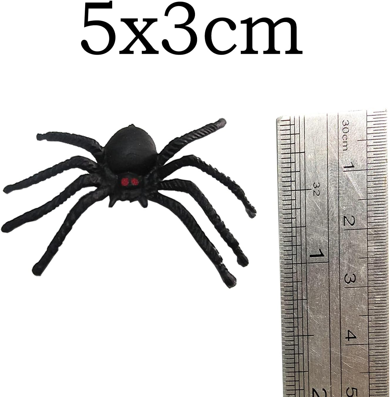 INPLUSTOP 100Pcs Black Plastic Scary Spiders Realistic Plastic Spider ...