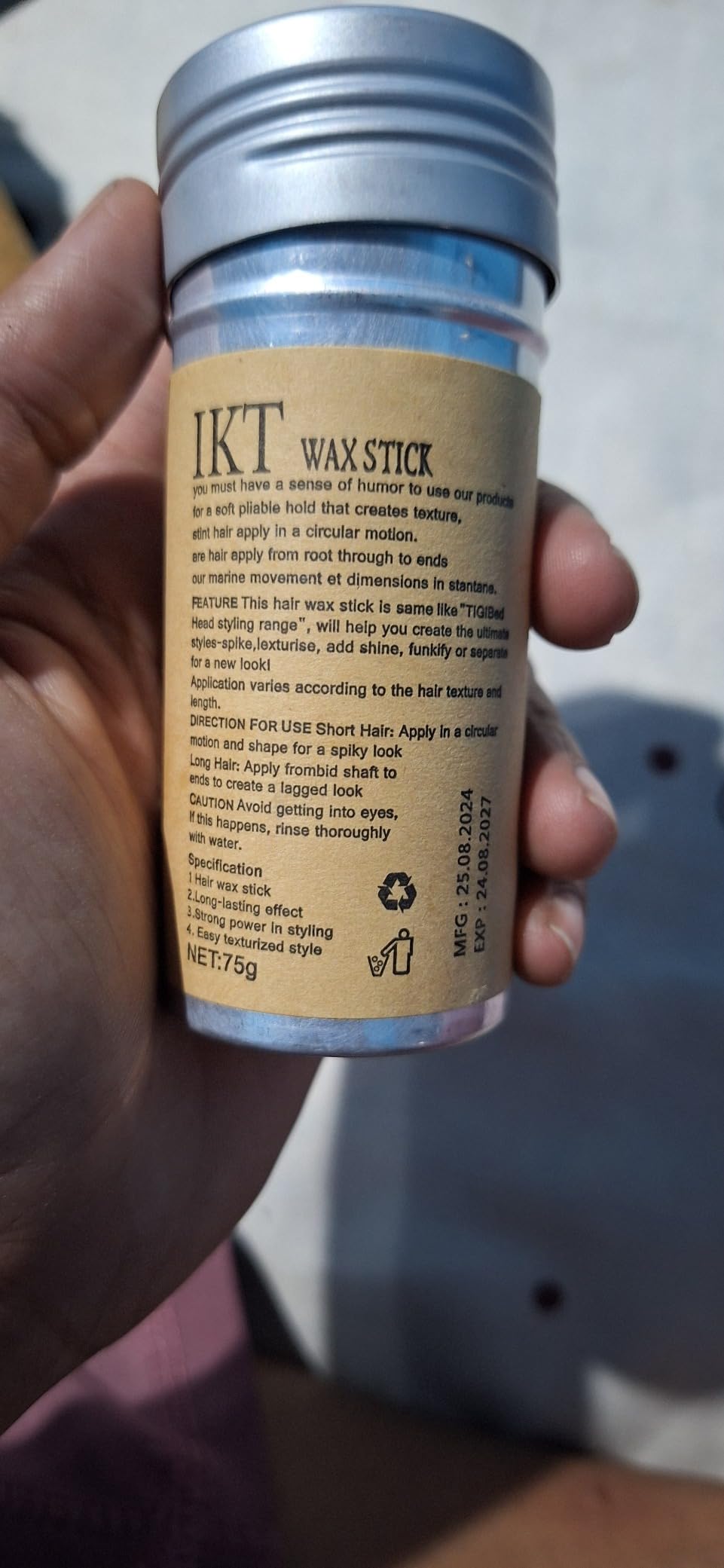 TIGI Bed Head Hair Wax Stick for Texture and Hold, 75 g : Amazon.in: Beauty