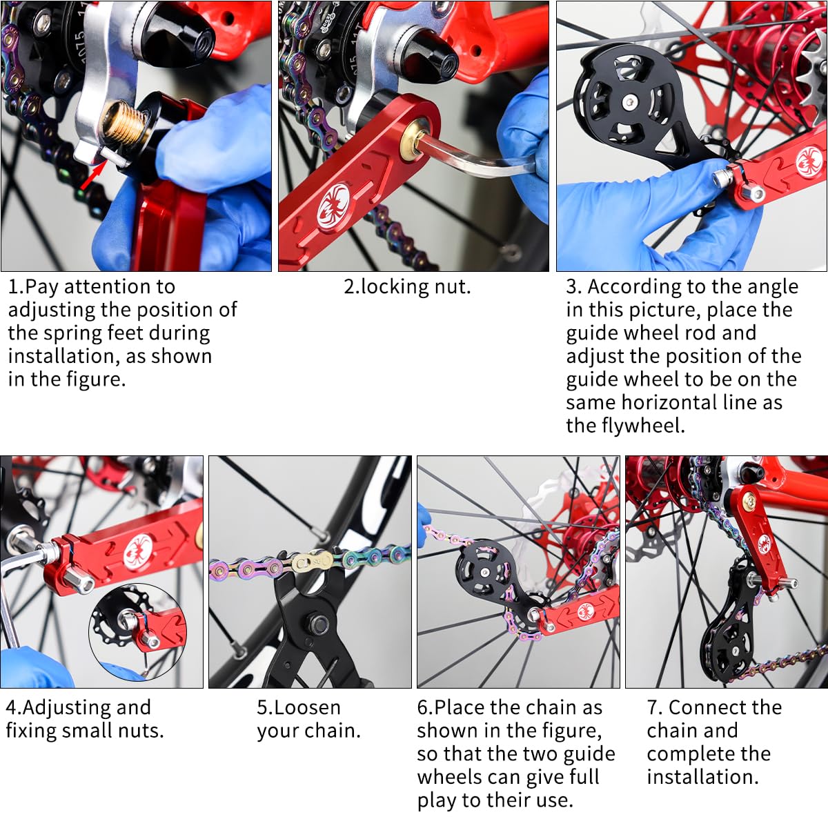 Snapklik.com : Single Speed Chain Tensioner, Double Pulley Chain ...
