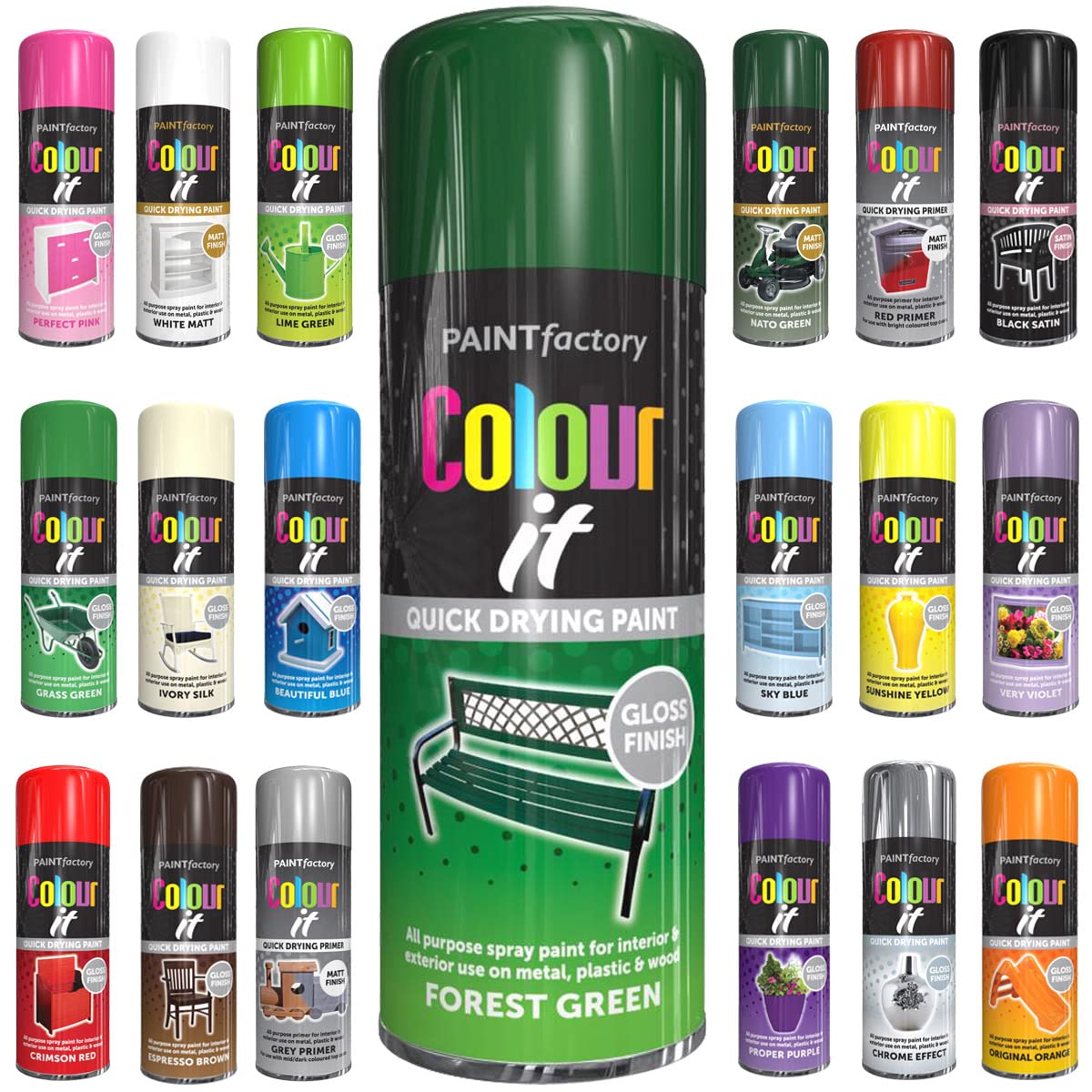 Classic Signature - 1 x All Purpose Forest Green Aerosol Spray Paint ...