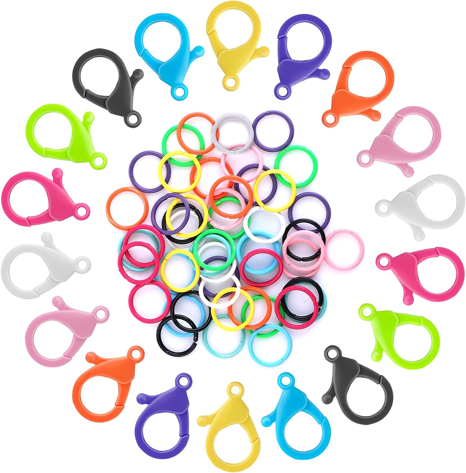 Amazon.com: 50 Pcs Plastic Keychain Clips for Crafts Plastic Lobster ...