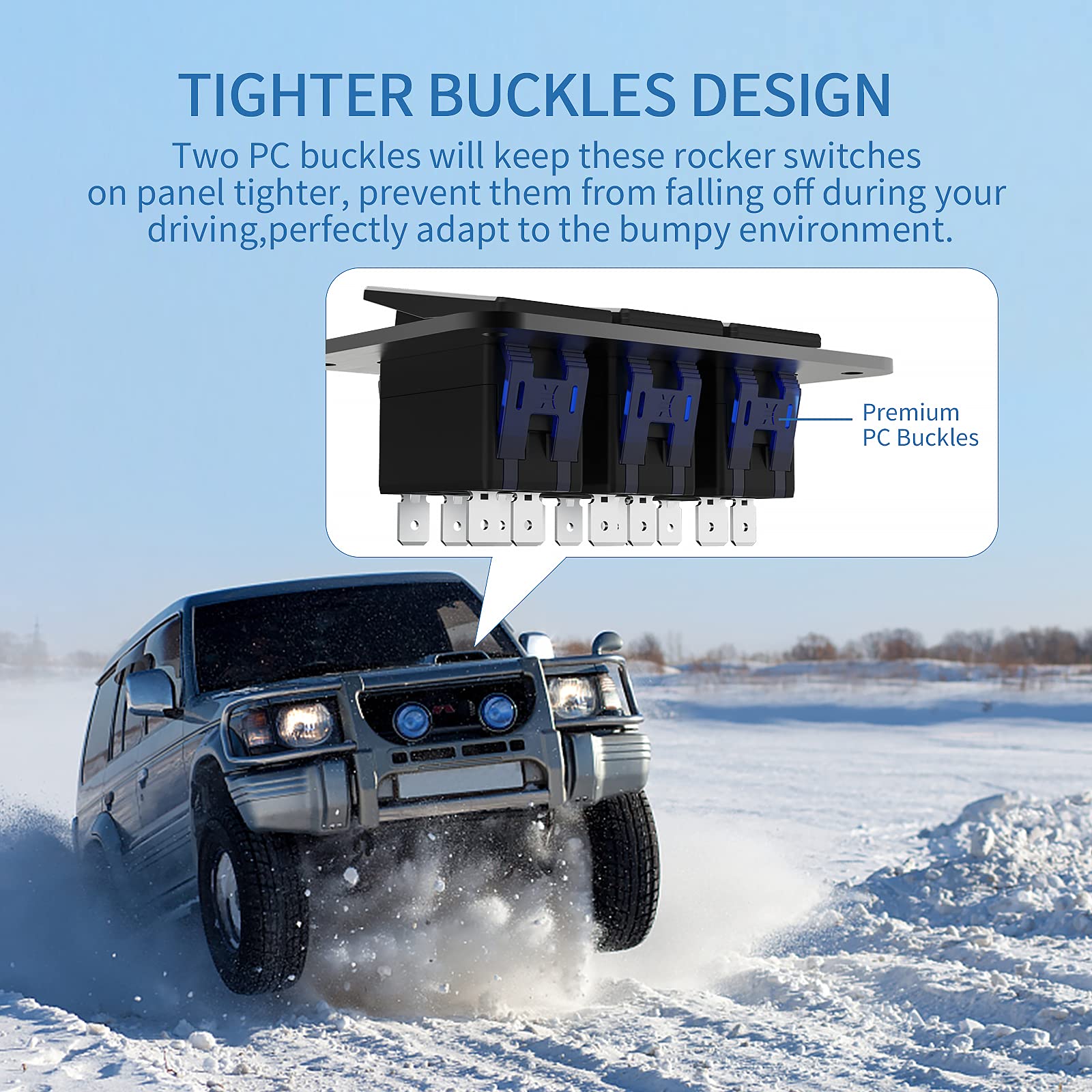 Snapklik.com : Rocker Switch Panel 3 Gang Aluminum Toggle Switch Panel ...