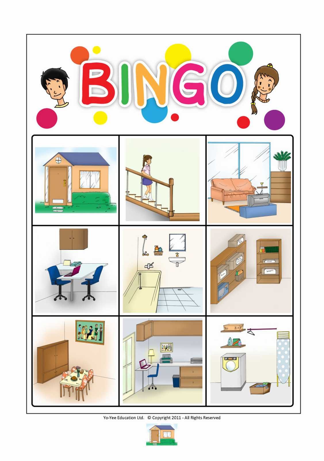 Yo-Yee Flashcards - House and Rooms Flash Cards in English with ...