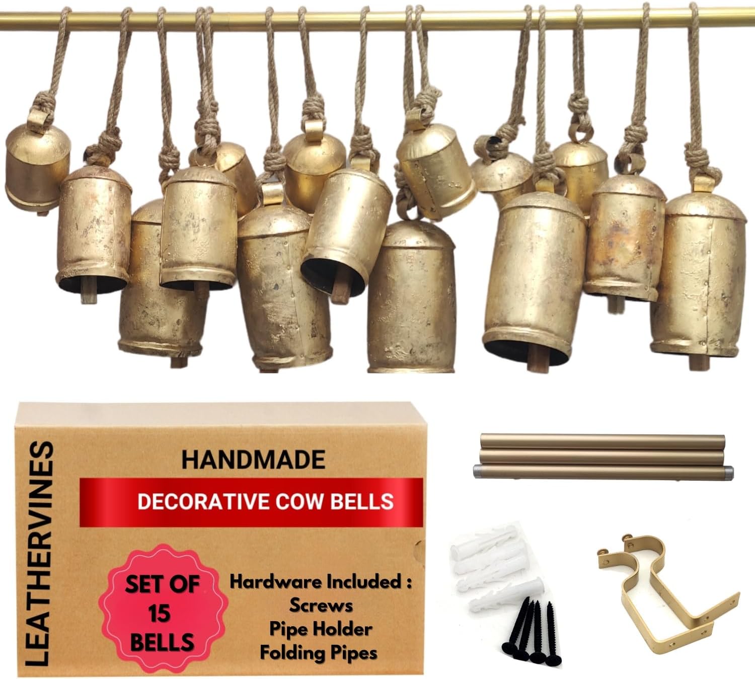 Amazon.com: Carfar Set of 5 Rustic Style Bells Handmade Large Metal ...