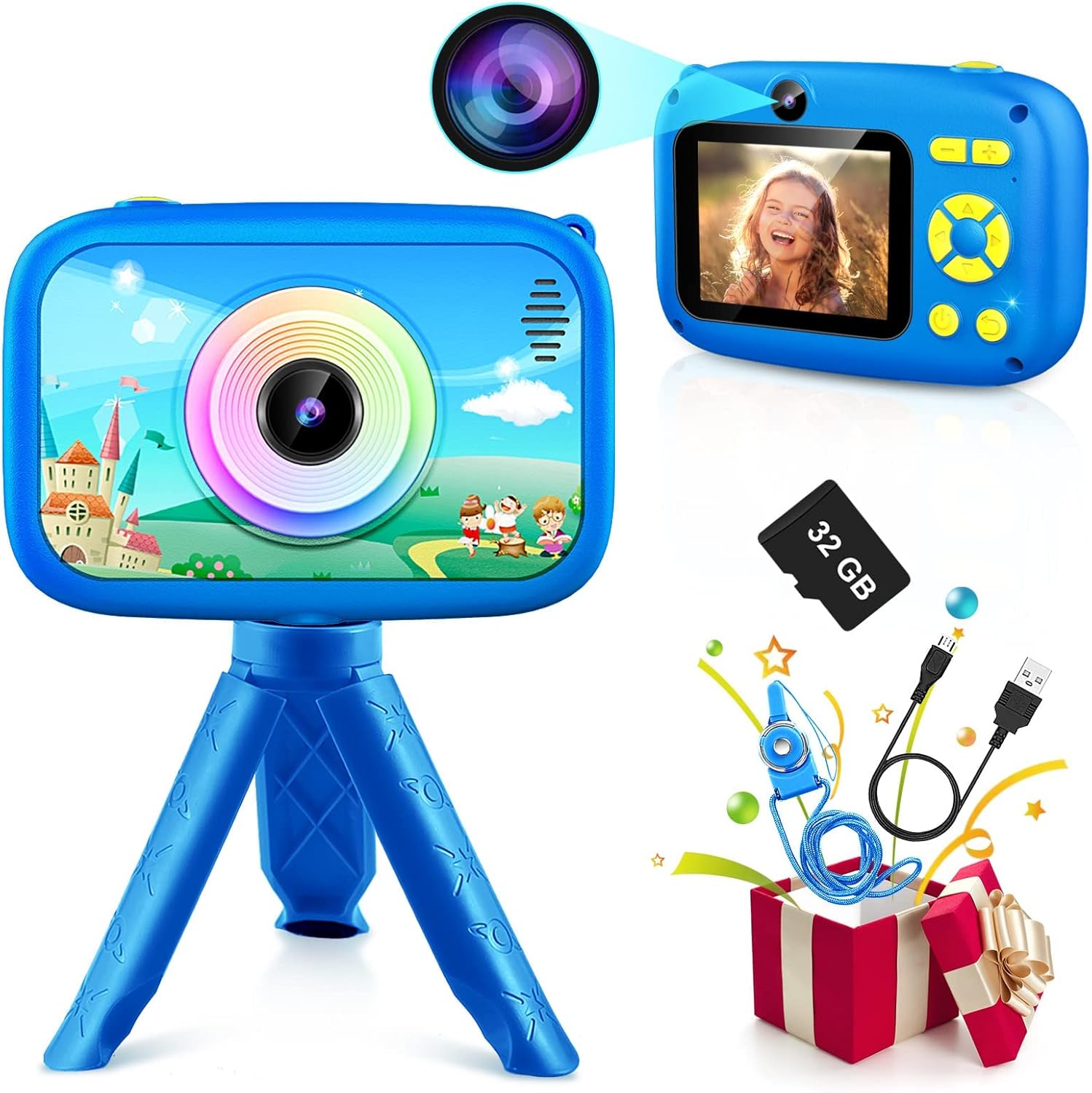 Amazon.com: Kids Camera Toys for Boys, 2.4" Screen 1080P FHD Toddler ...