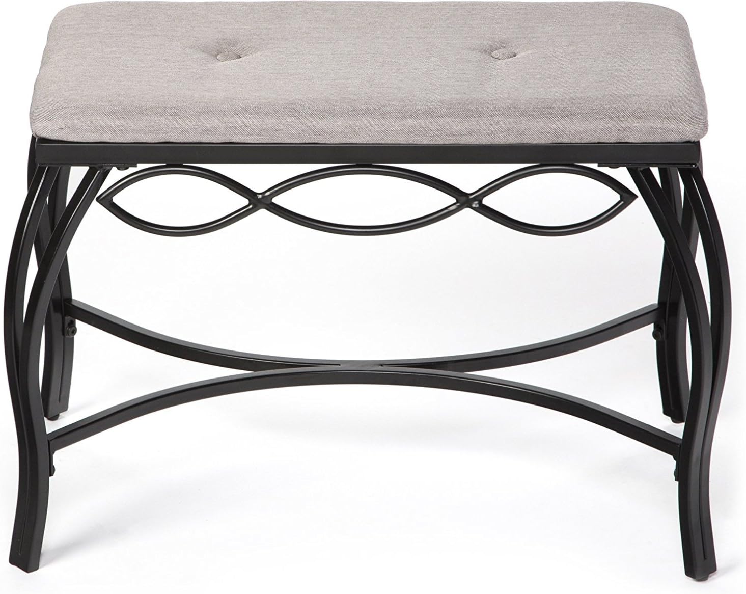 Amazon.com: Pemberly Row Iron Vanity Bench in Red Wine : Home & Kitchen