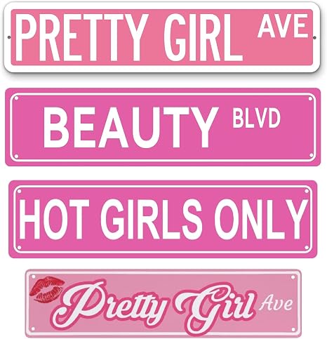 Amazon.com: Pretty Girl Ave Street Sign – Pink Novelty Road Sign ...