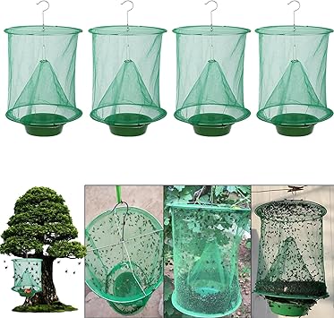 Amazon.com : FOTWUZ 4 Pack Ranch Fly Traps - Reusable Fly Traps with ...