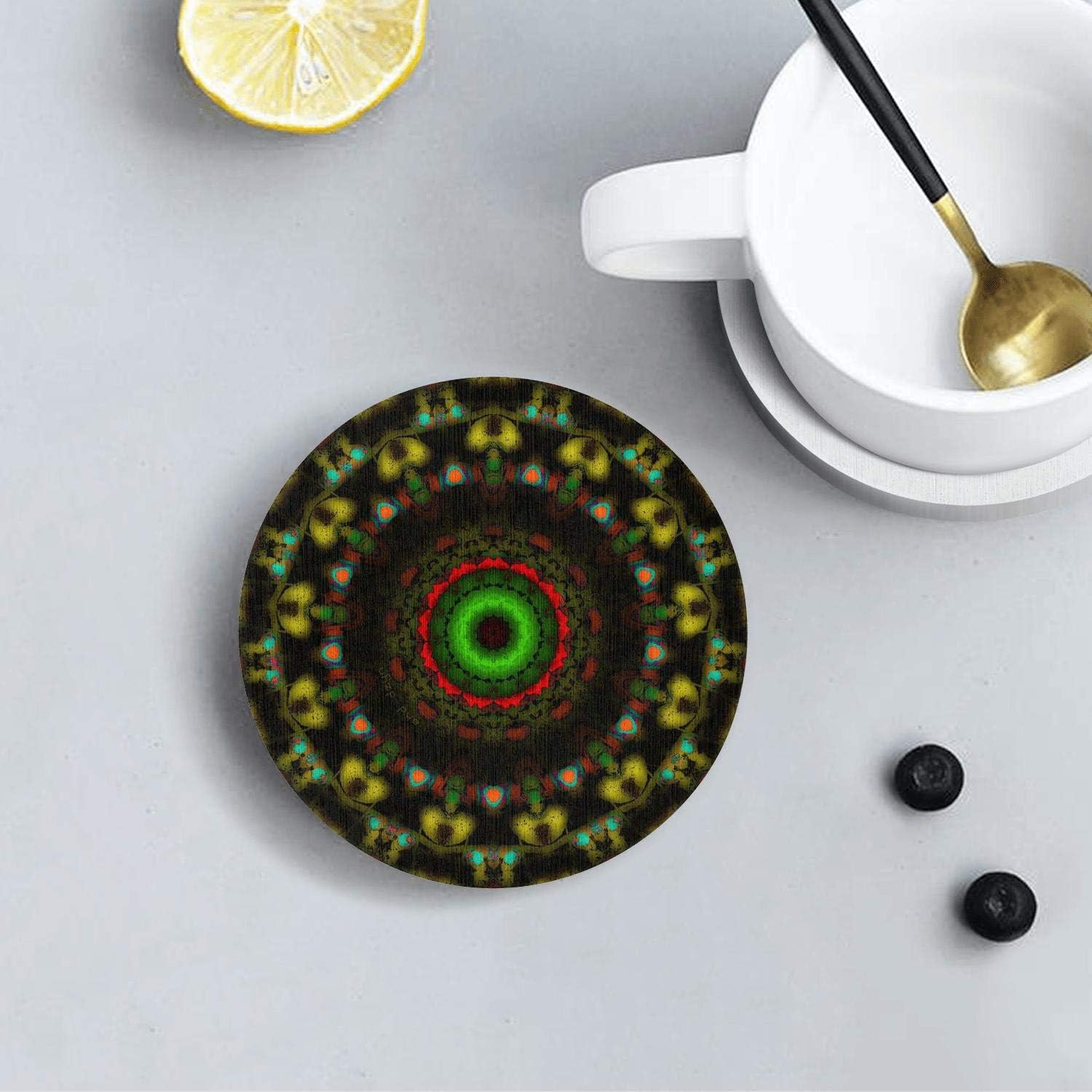 Amazon.com | Cool trippy Psychedelic Art Drink coasters round cool Non ...
