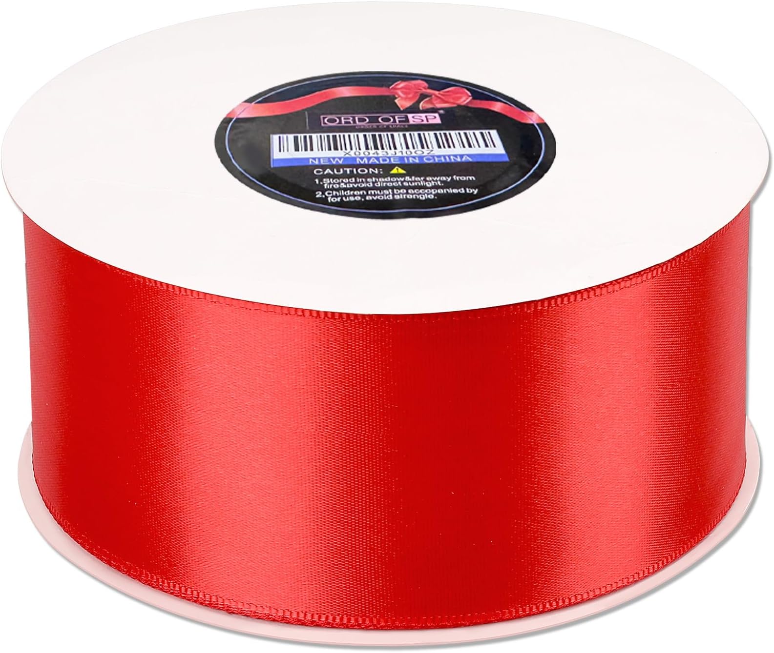 Amazon.com: CLUEWR 1-1/2 Inches 50 Yards Red Satin Ribbon, Solid Fabric ...