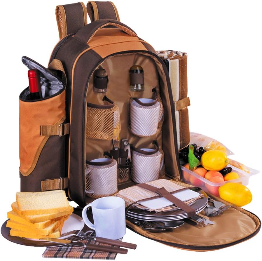 Amazon.com : apollo walker XMHANDSOME Picnic Backpack Bag for 4 Person ...