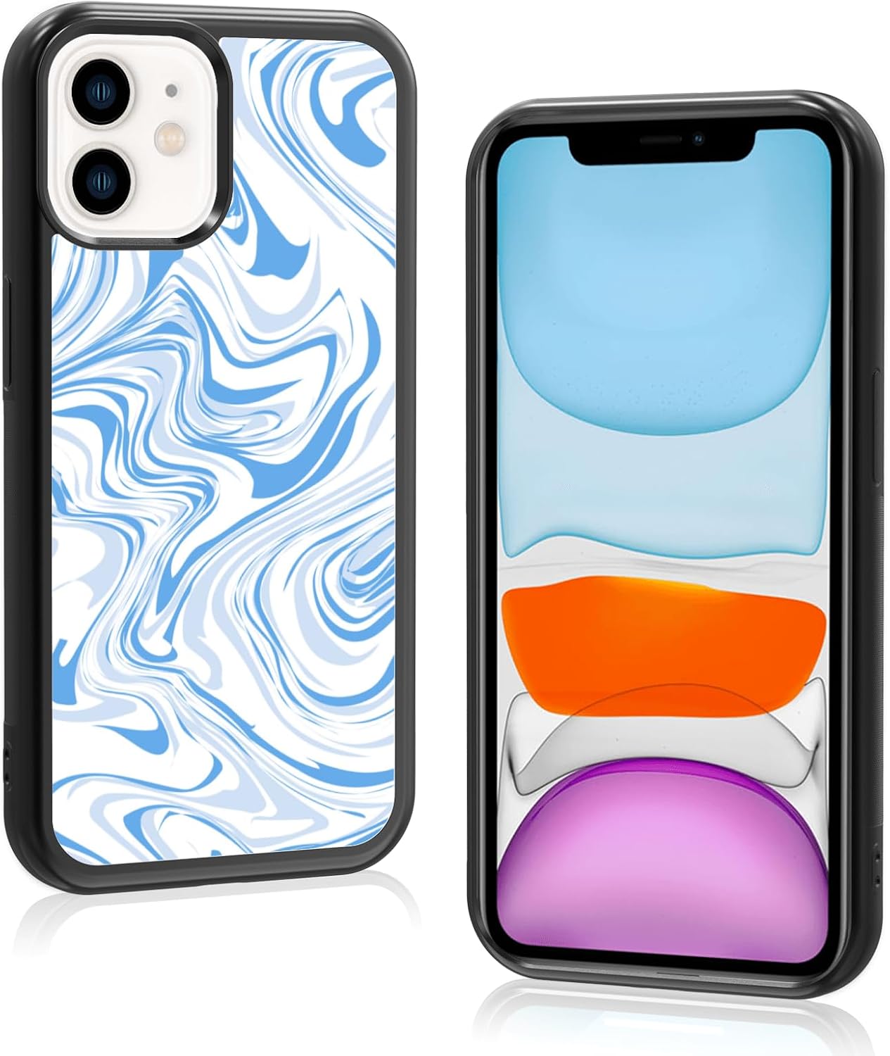 Amazon.com: aiyaya Cute Trendy Aesthetic Blue Marble Wave Pattern Phone ...