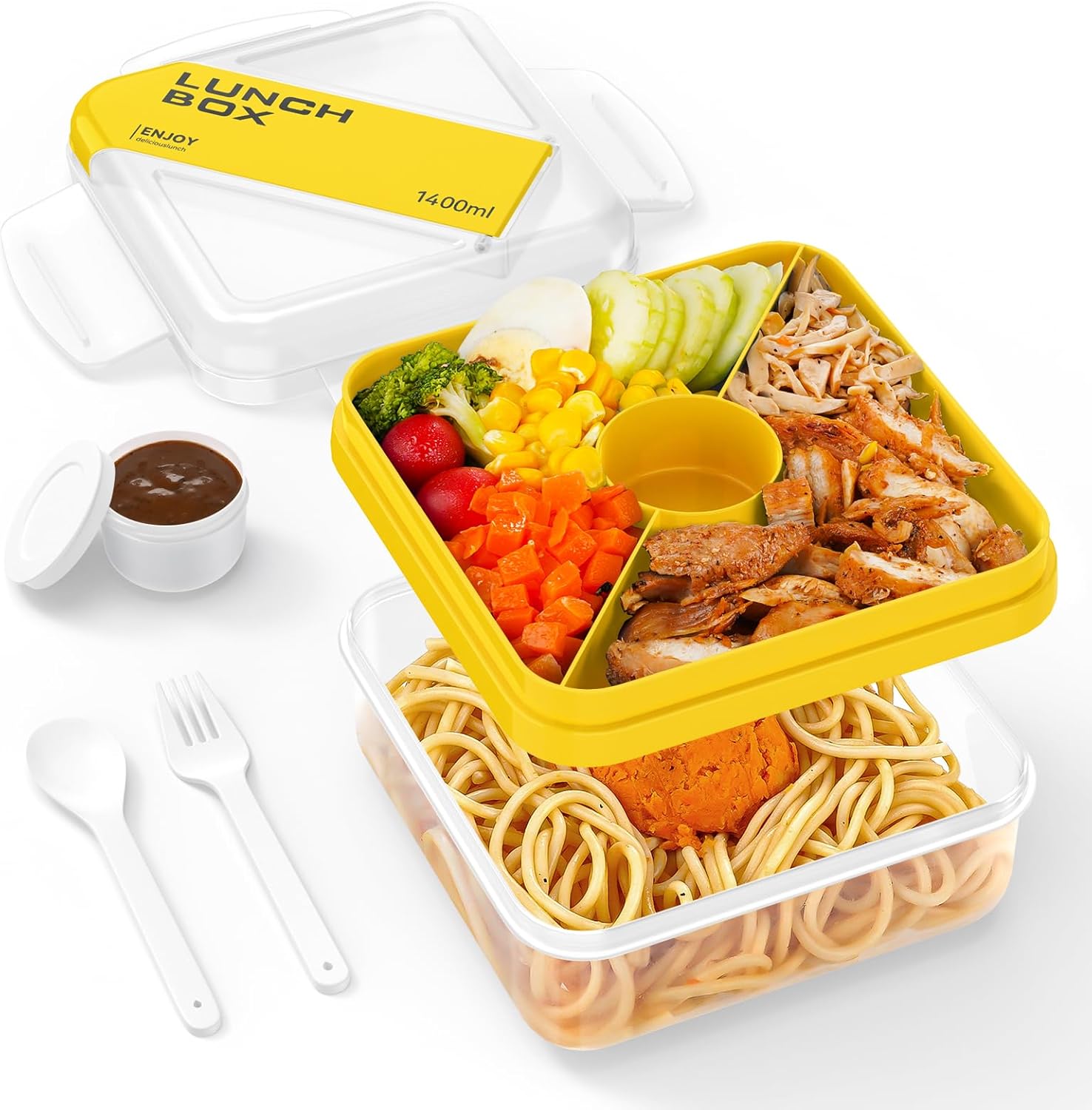 Amazon.com: PEDECO Bento Box, Salad Bento Lunch Box for Adults and Kids ...