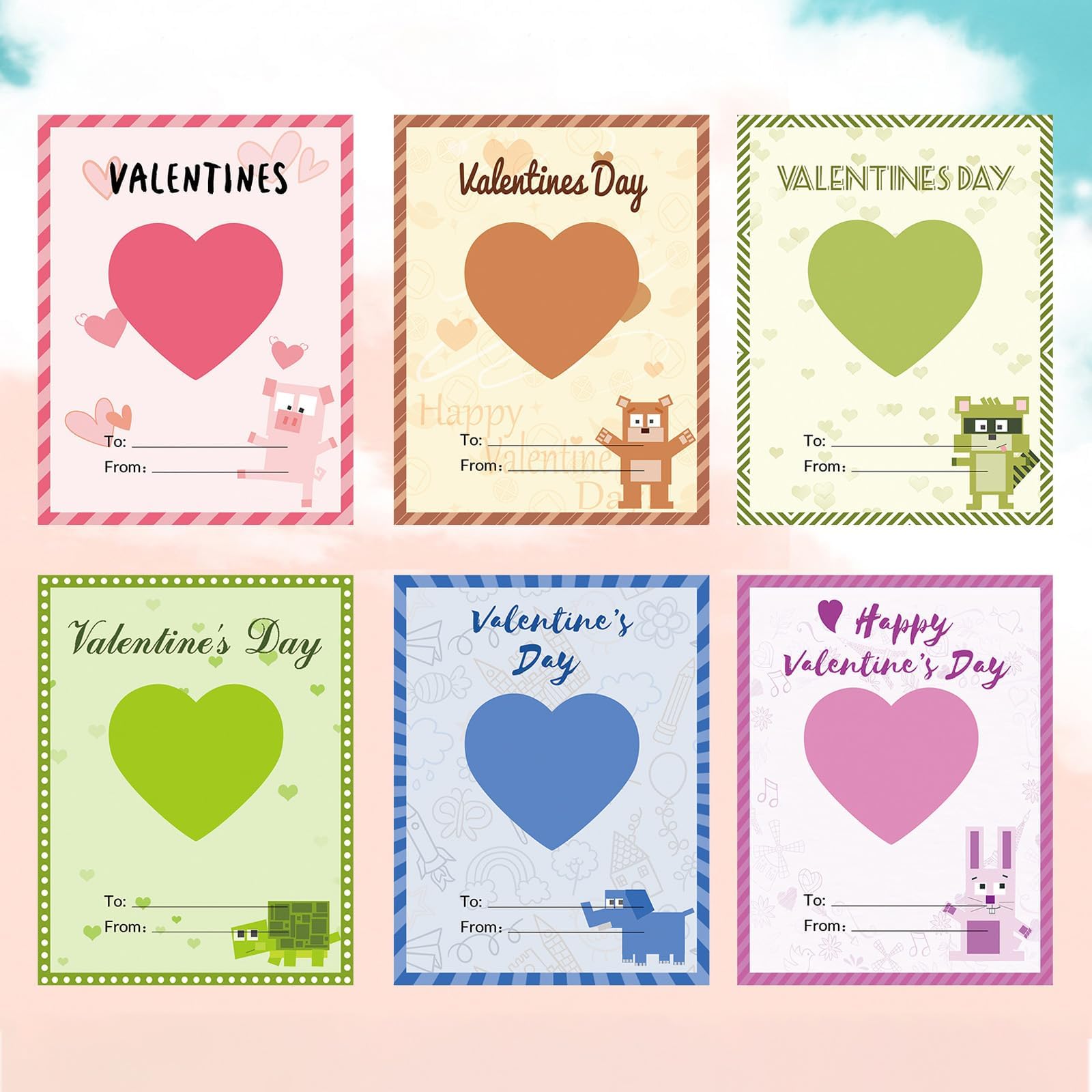 Amazon.com : HSHFAMIIY Valentines Day Cards for Kids School, 24 Sheets ...