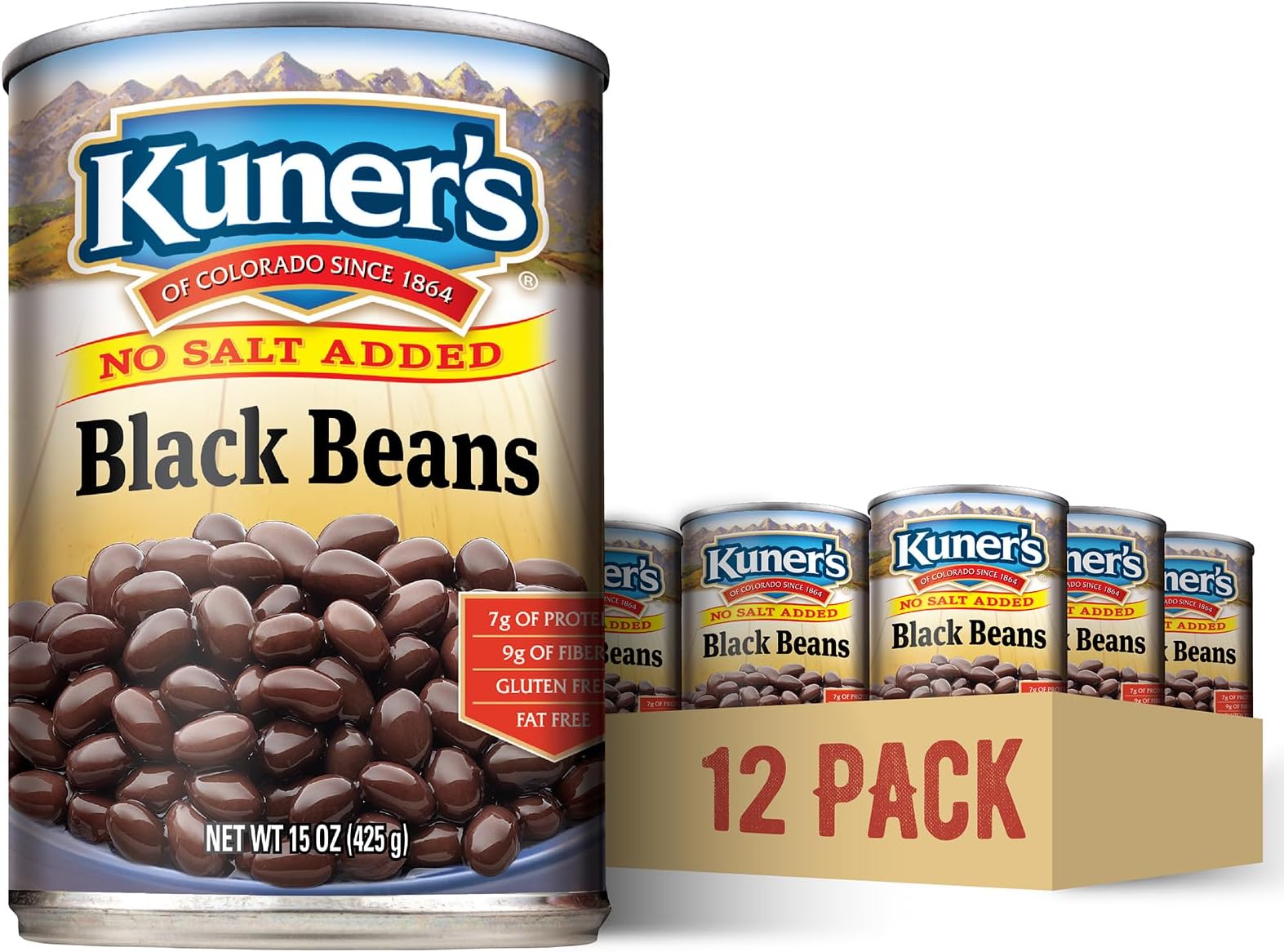 Amazon.com : Kuner's No Salt Added Canned Black Beans, Plant Protein ...