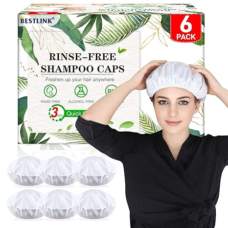 Amazon.com : Shampoo Caps No Rinse, 6 Pack Waterless Shampoo Caps for ...