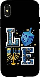 Amazon.com: iPhone X/XS Love Hanukkah Menorah Jewish Festival Of Lights ...